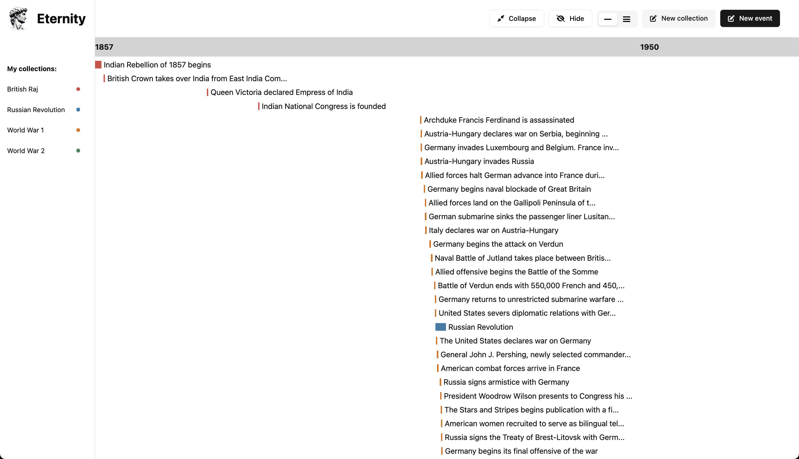 Eternity | Make timelines